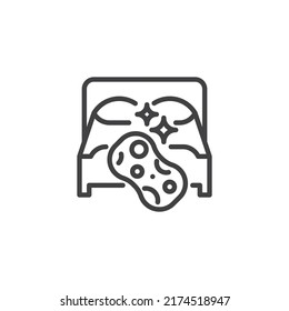 Clean Bedroom Line Icon Linear Style Stock Vector (Royalty Free ...