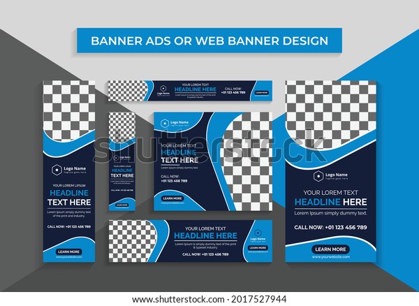 Clean Blue Color Multipurpose Sizes Set Stock Vector (Royalty Free ...