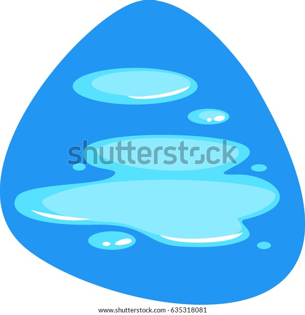 Clean Blue Water Puddle Isolated Flat Stock Vector (Royalty Free ...