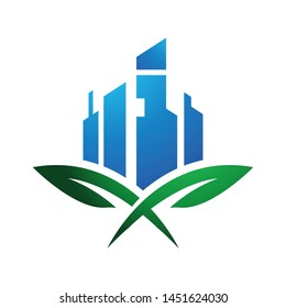 Clean City Logo Template Vector Green Stock Vector (Royalty Free ...