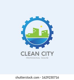 Clean City Vector Logo Design Template Stock Vector (Royalty Free ...