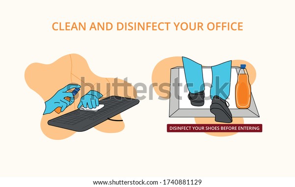 Clean Disinfect Your Computer Keyboard Clean Stock Vector (Royalty Free ...