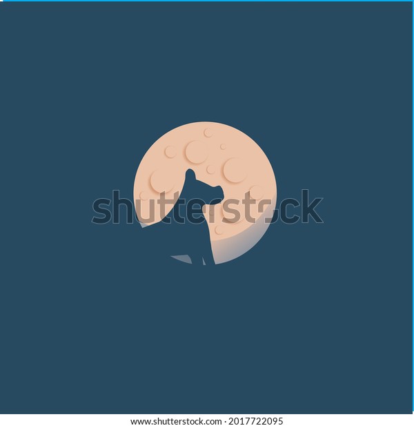 Clean Elegant Moon Dog Logo Stock Vector (Royalty Free) 2017722095 ...