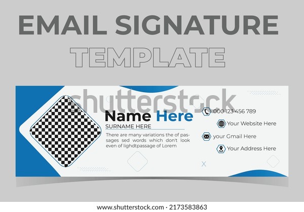 Clean Email Signature Template All Business Stock Vector (Royalty Free ...