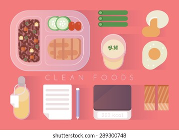 Clean Foods Design Vector Pink Set Stock Vector (Royalty Free ...
