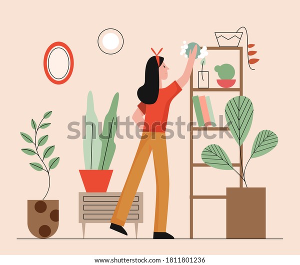 Clean House Vector Illustration Cartoon Flat Stock Vector (Royalty Free ...