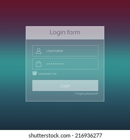 Vektor Stok Clean Login Form Design Blurred Background (Tanpa Royalti ...