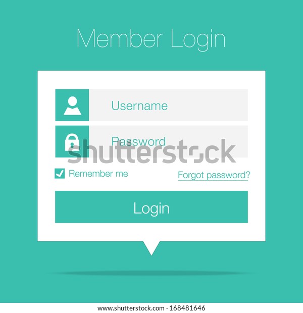Clean Member Login Design Stock Vector (Royalty Free) 168481646 ...