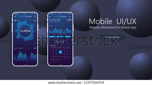Clean Mobile Ui Design Concept Trendy Stock Vector (Royalty Free ...