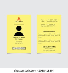 Clean Modern Abstract Yellow Id Card Stock Vector (Royalty Free ...