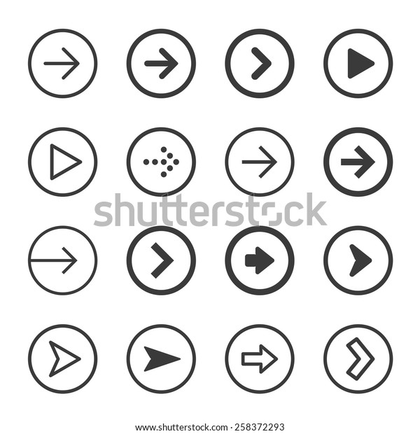Clean Modern Arrows Sign Icon Set Stock Vector (Royalty Free) 258372293 ...