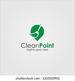 Clean Point Logo Template Design: vector de stock (libre de regalías ...
