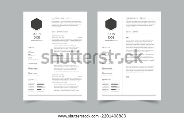 Clean Resume Layout Minimalist Resume Cv Stock Vector (Royalty Free ...