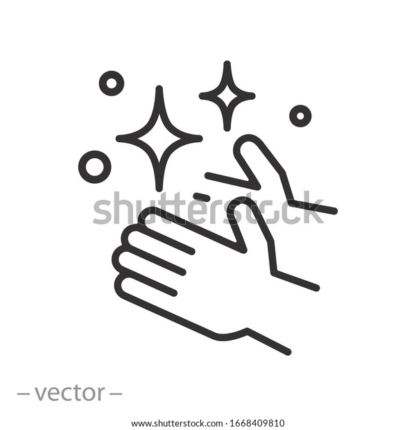 Clean Shiny Hands Icon Care Hygiene Stock Vector (Royalty Free ...