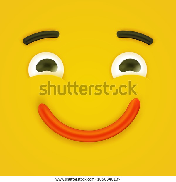 Vektor Stok Clean Shiny Smiley Emoticon Vector Illustration (Tanpa ...
