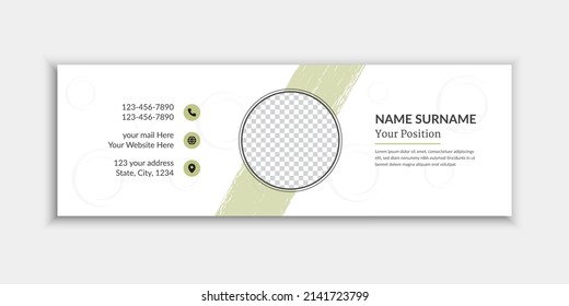 Clean Simple Email Signature Template Layout Stock Vector (Royalty Free ...