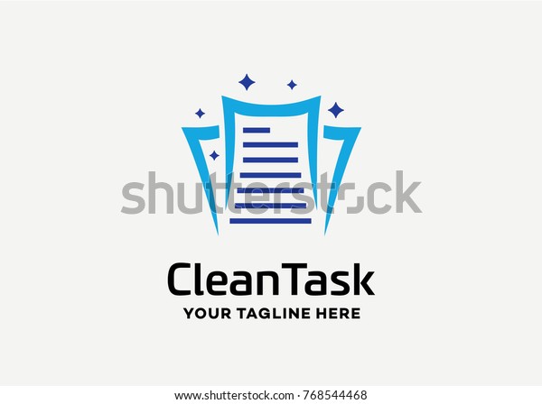 Clean Task Logo Template Design Vector: เวกเตอร์สต็อก (ปลอดค่าลิขสิทธิ์ ...