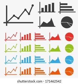 Clean Vector Color Set Charts Diagrams Stock Vector (Royalty Free ...