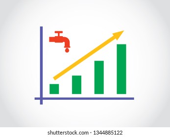 Clean Water Supply Increasing Graph Stock Vector (Royalty Free ...