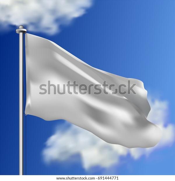 Clean White Horizontal Waving Flag Isolated Stock Vector (Royalty Free ...
