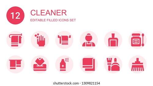 Cleaner Icon Set Collection 12 Filled Stock Vector (Royalty Free ...