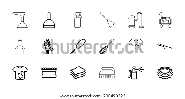Cleaner Icons Set 18 Editable Outline Stock Vector (Royalty Free) 790490323