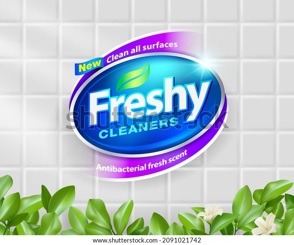 Cleaner Products Logo Template Production Packaging Stock Vector ...