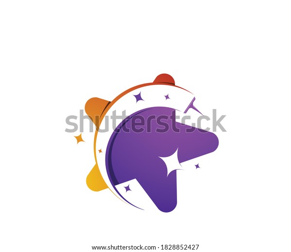 Cleaner Star Icon Logo Design Template Stock Vector (Royalty Free ...
