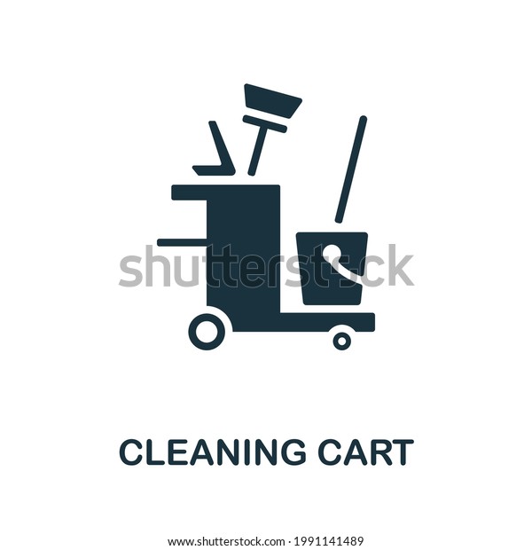 Cleaning Cart Icon Monochrome Simple Element Stock Vector (Royalty Free ...
