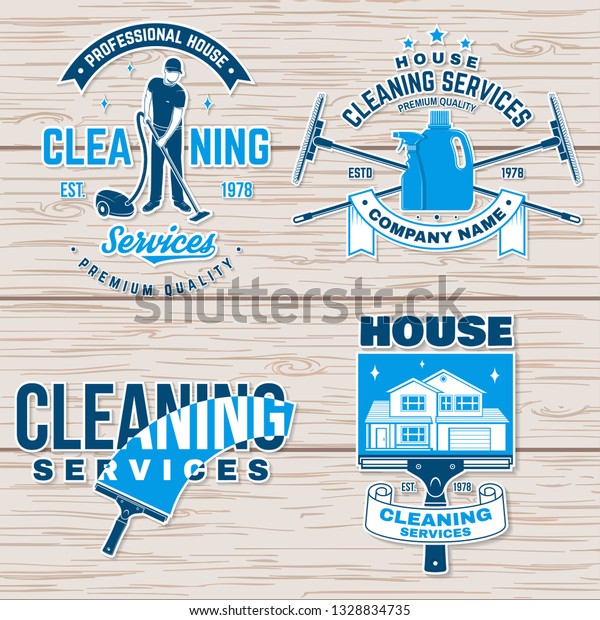 Cleaning Company Badge Emblem Vector Illustration Stock Vector (Royalty ...