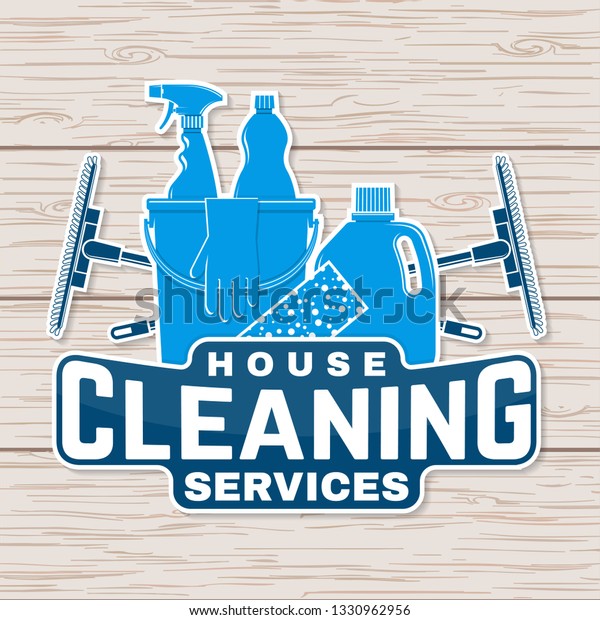 Cleaning Company Badge Emblem Vector Illustration Stock Vector (Royalty ...