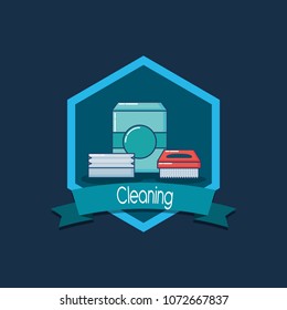 Cleaning Emblem Design Stock Vector (Royalty Free) 1072667837 ...