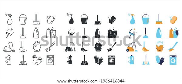 Cleaning Equipment Icon Set Cleaner Services Stock Vector (Royalty Free ...