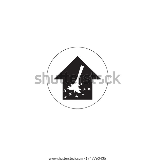 Cleaning House Icon Black White Vector Stock Vector (Royalty Free ...
