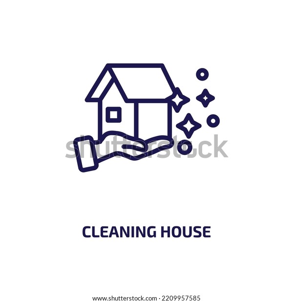 Cleaning House Icon Cleaning Collection Thin Stock Vector (Royalty Free ...