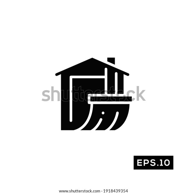 Cleaning House Icon Vector House Keeping Stock Vector (Royalty Free ...