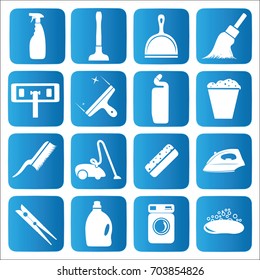 Cleaning Icon Set Supplies Equipment Detergent Stock Vector (Royalty ...