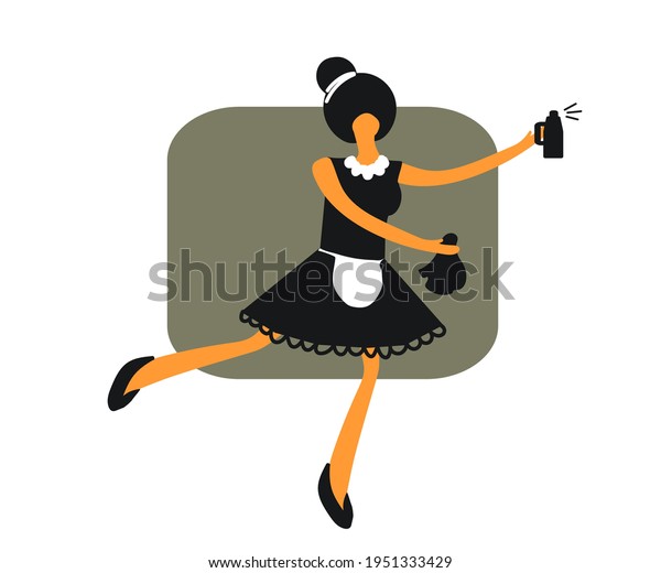Cleaning Lady Cleaning Cartoon Vector Illustration Stock Vector ...