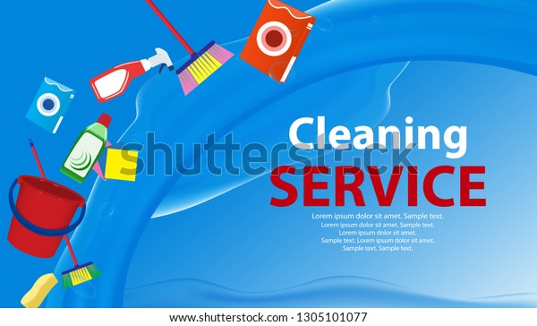 Cleaning Service Blue Background Splash Water Stock Vector (Royalty ...