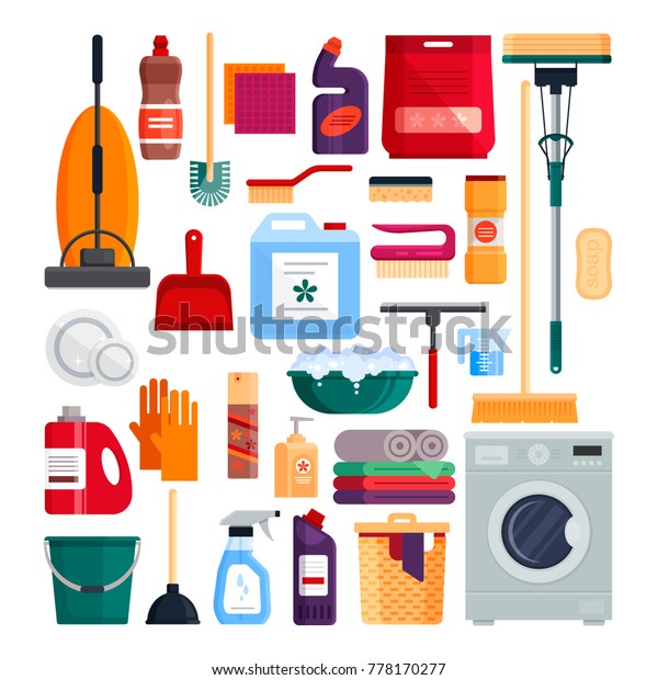 Cleaning Service Set House Cleaning Tools 库存矢量图（免版税）778170277 ...