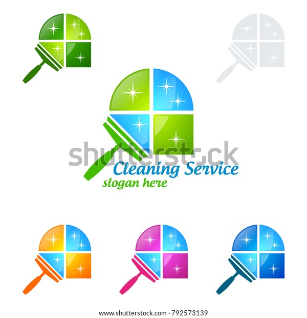 Cleaning Service Vector Logo Design Eco Stock Vector (Royalty Free ...