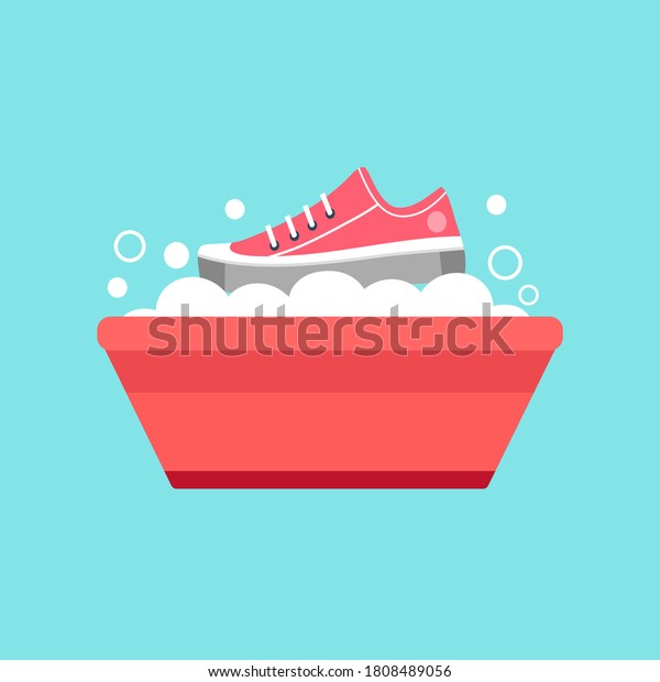 Cleaning Shoe Concept Vector Illustration Clean Stock Vector (Royalty ...