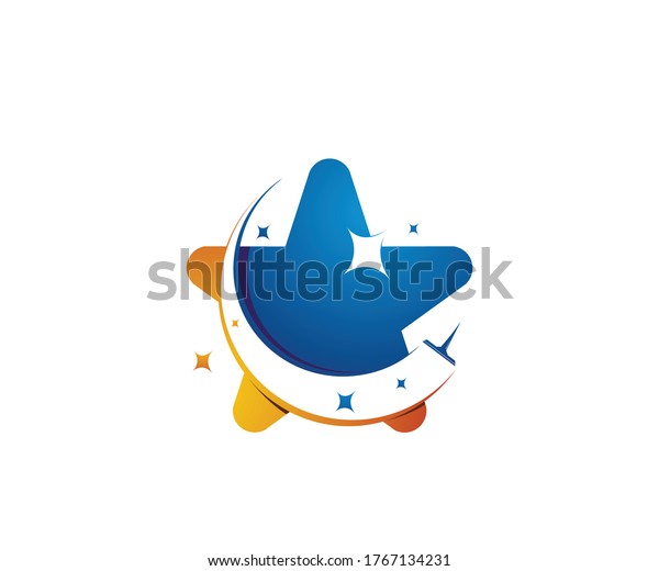 Cleaning Star Logo Design Template Stock Vector (Royalty Free ...