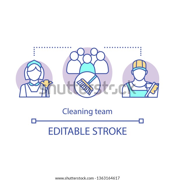 Cleaning Team Concept Icon Cleanup Agency Stock Vector (Royalty Free ...