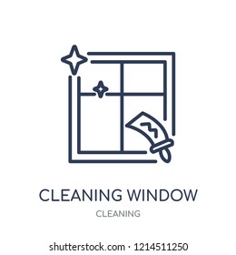 Cleaning Window Icon Cleaning Window Linear Stock Vector (Royalty Free ...