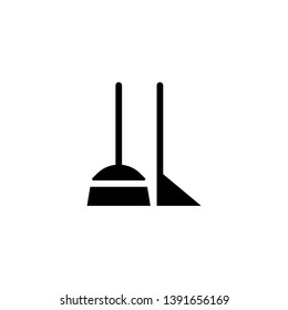 Cleanning Broom Dustpan Icon Vector Illustration Stock Vector (Royalty ...