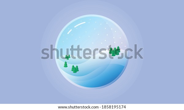 Clear Ellipse Winter Landscape Inside Stock Vector (Royalty Free ...
