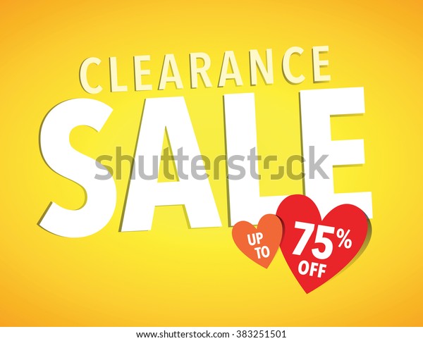 Clearance Sale Sign Save 75 Off Stock Vector (Royalty Free) 383251501