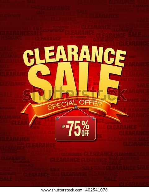 Clearance Sale Template 75 Off Tag Stock Vector (Royalty Free ...