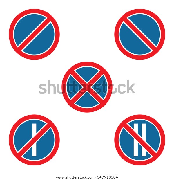 Clearway Sign Set Vector Illustration Stock Vector (Royalty Free ...
